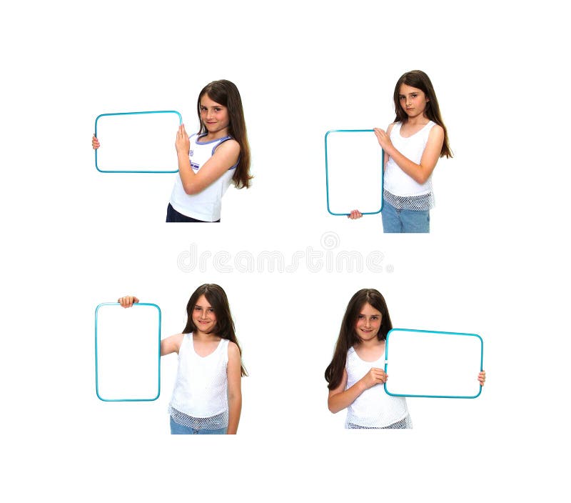 Girl Holding Sign stock photo. Image of advertisement, female - 637742