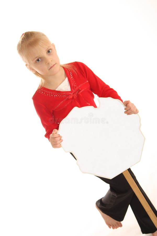Girl Holding Sign stock photo. Image of white, look, gazing - 7656274