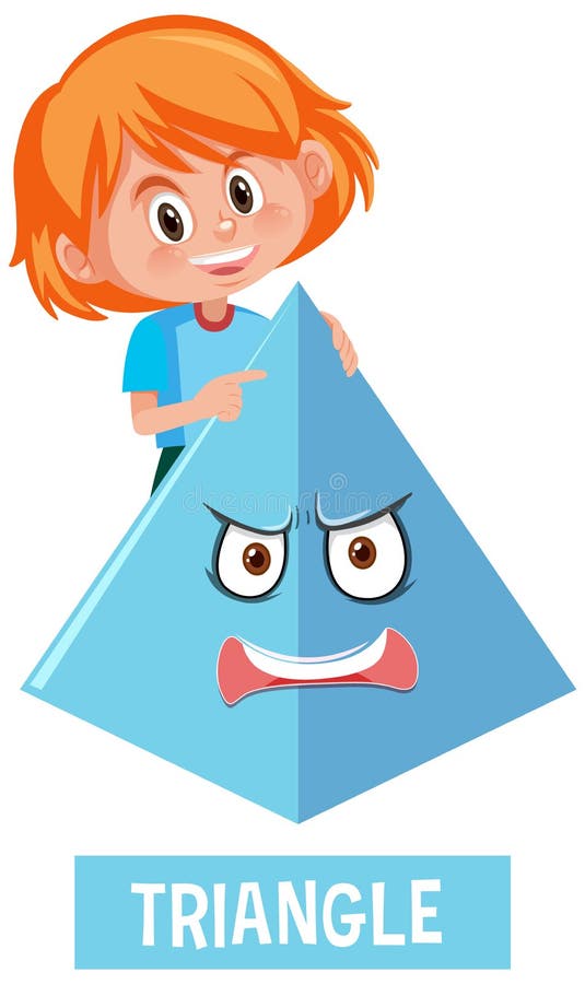 A Girl Holdiong Pyramid Shape Stock Vector - Illustration of learn ...