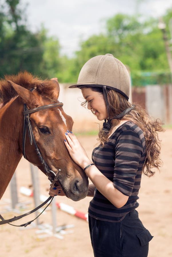 Girl and horse stock image. Image of girl, ride, smiling - 39138337