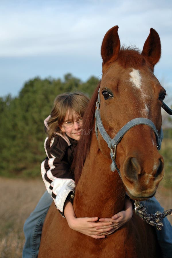 Girl Hugging Horse stock image. Image of cute, horse, hands - 2014661