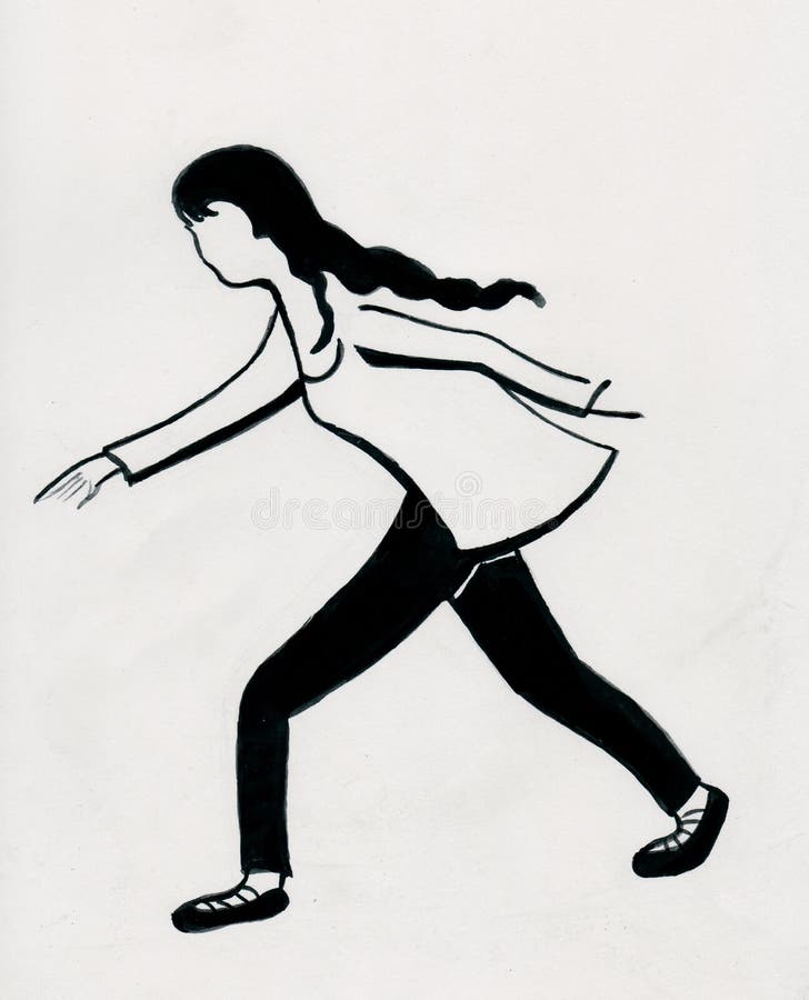 Girl in hurry stock illustration. Illustration of hurry - 236960924