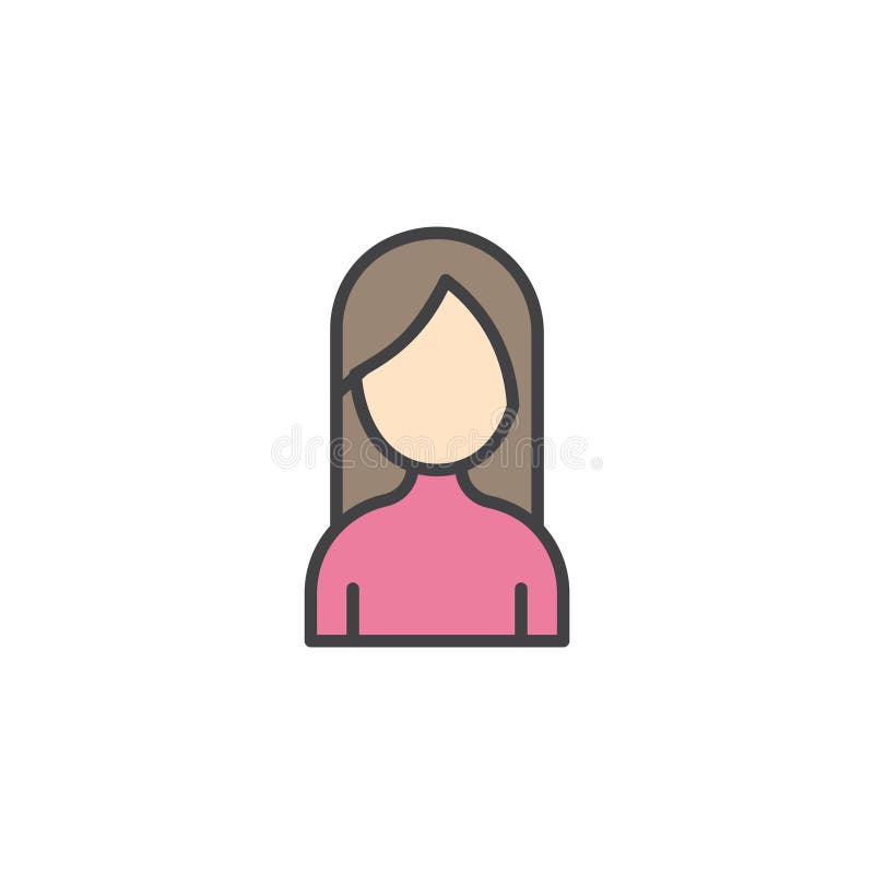 Girl Icon in Colored Version Stock Vector - Illustration of icon ...