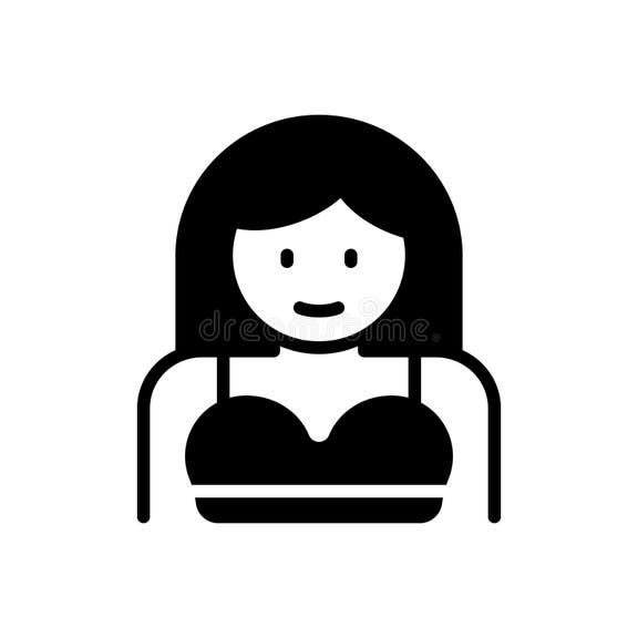 Black Solid Icon for Girl, Lass and Daughter Stock Vector ...