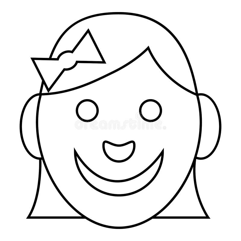 Girl icon, outline style stock vector. Illustration of vector - 84156962