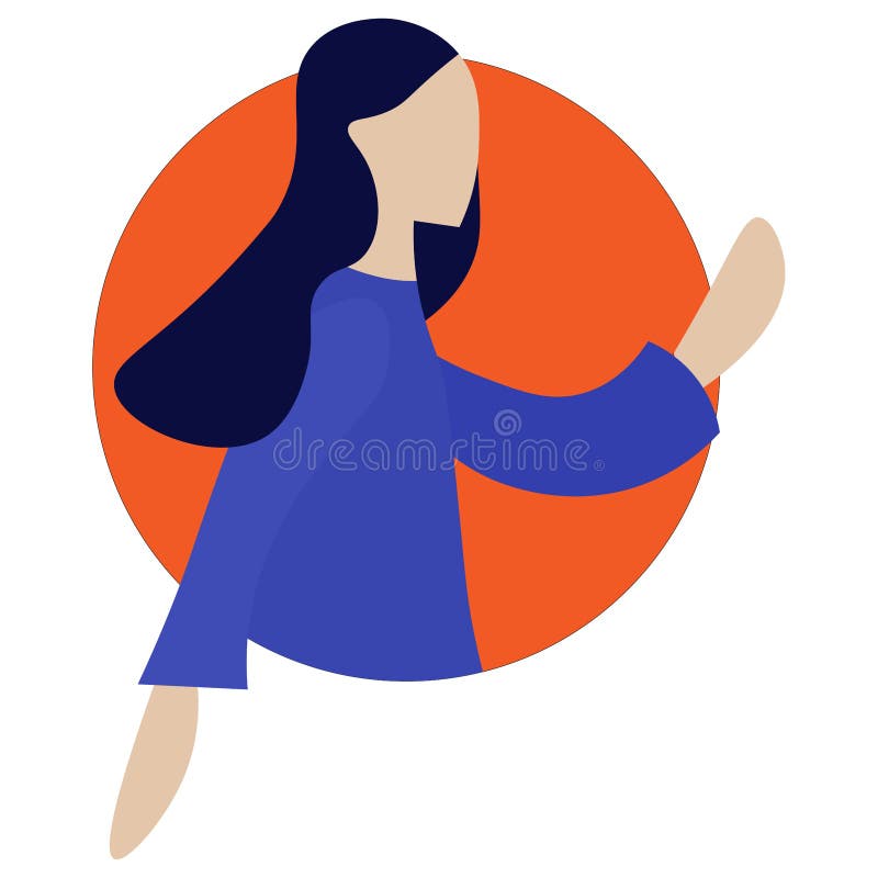 Girl Icon on a White Background. Vector Illustration Stock Illustration ...