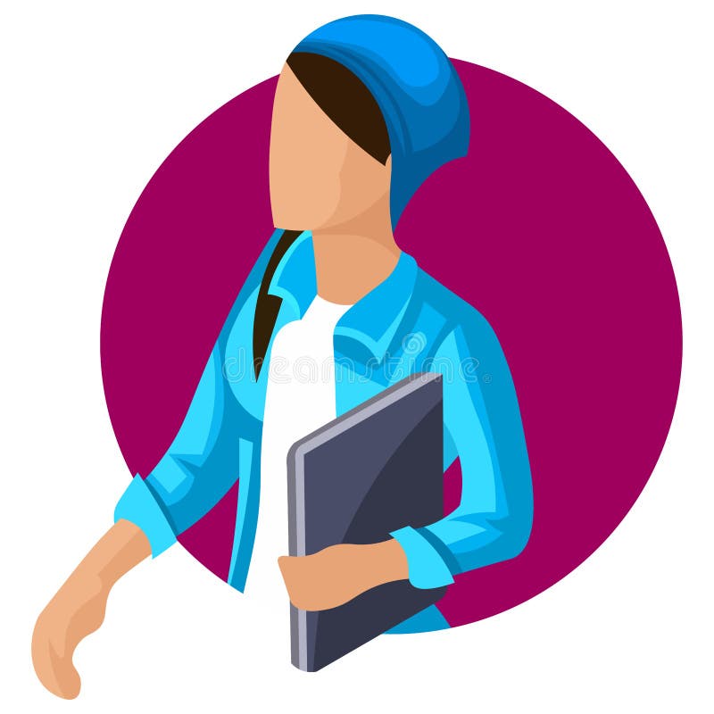 Girl Icon on a White Background. Vector Illustration Stock Illustration ...