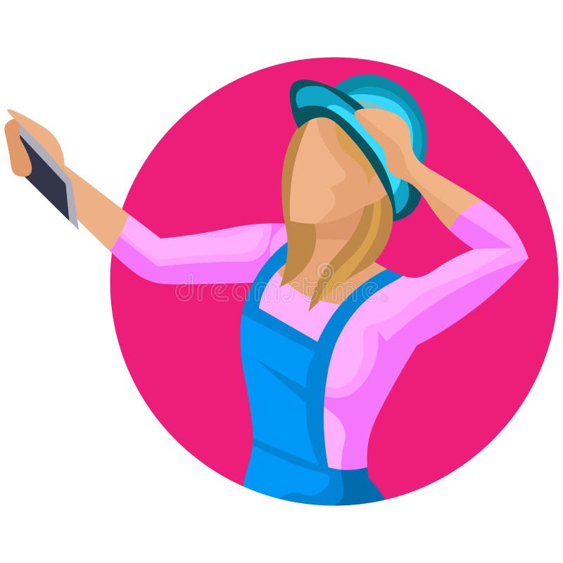 Girl Icon on a White Background. Vector Illustration Stock Illustration ...