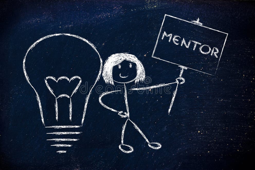 Girl with Ideas and Knowledge: Mentor Stock Illustration - Illustration ...