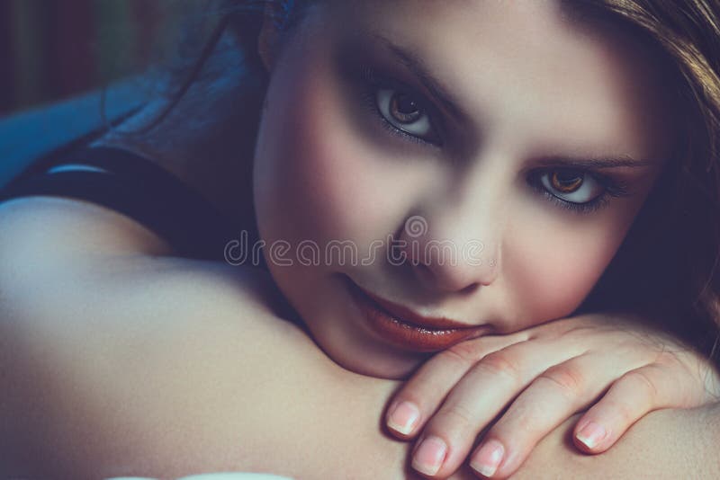 Girl with intense look stock image. Image of people, nails - 51601575