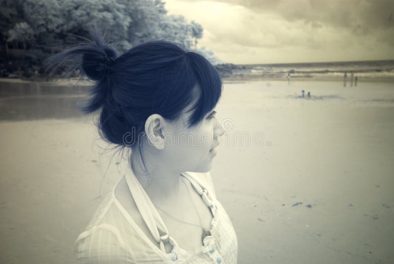 Girl in IR stock image. Image of beauty, plant, white - 10741347