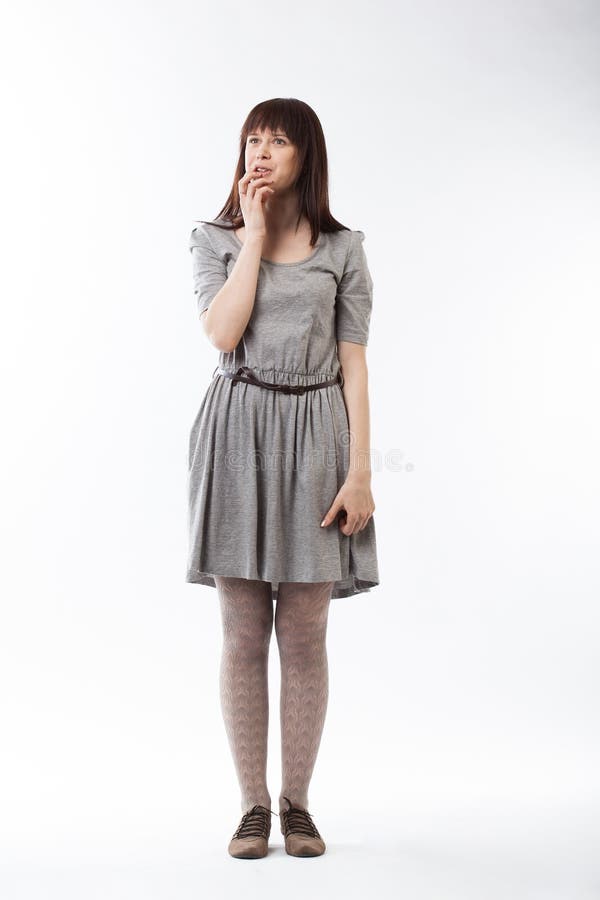 Young Girl on White Backround Stock Image - Image of feminine, fashion ...