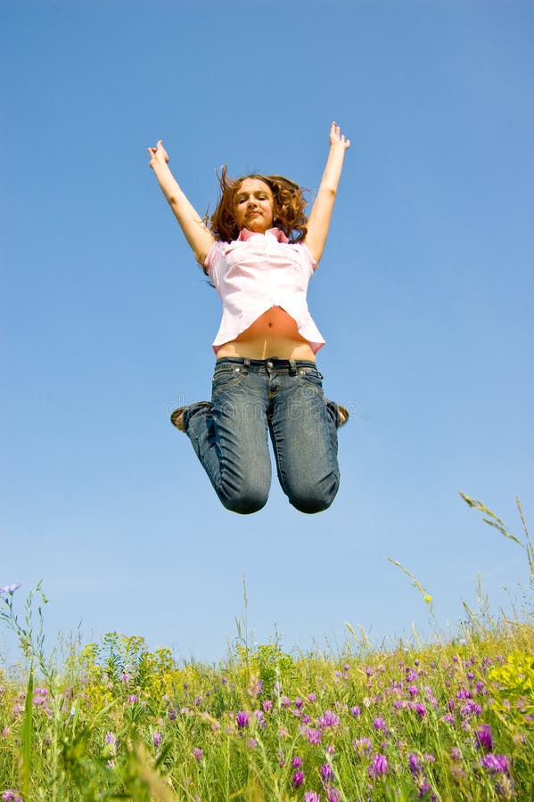 Girl jump stock photo. Image of jump, girl, expressing - 5303004