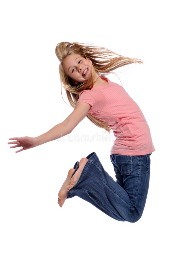 Teenage girl is jumping stock photo. Image of happiness - 14734714