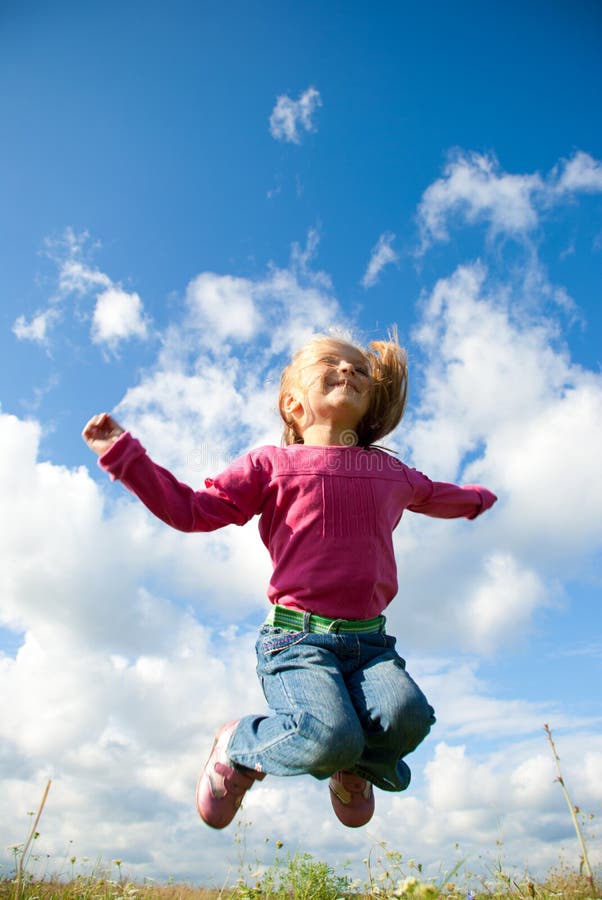 Girl jumping stock photo. Image of jumping, beautiful - 20964142
