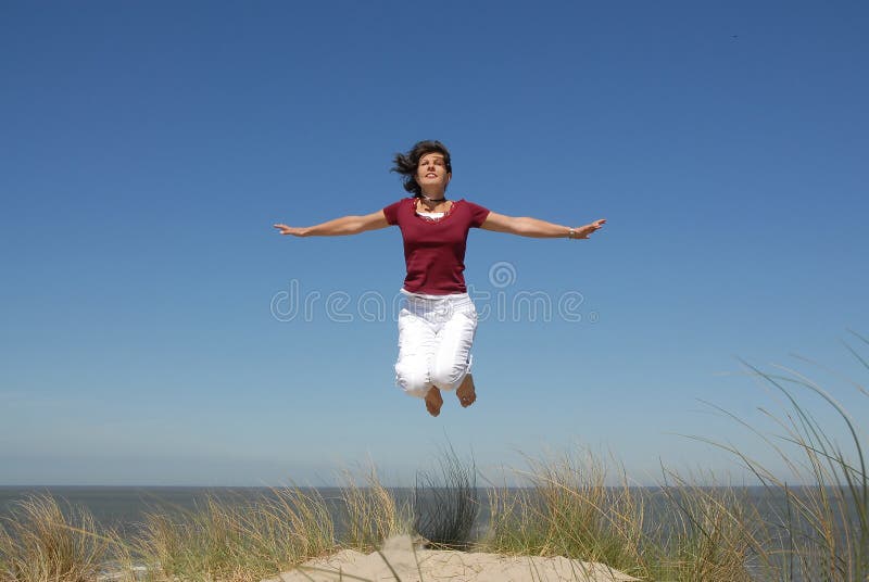 Woman Jumping Rope on Beach. Stock Photo - Image of fitness, play: 2423810