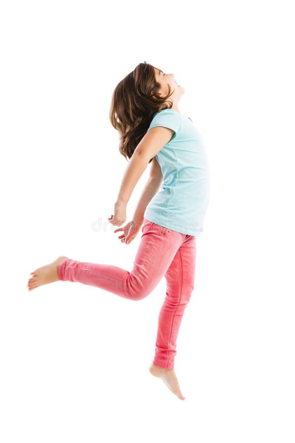 Girl jumping stock photo. Image of natural, body, childhood - 85362606