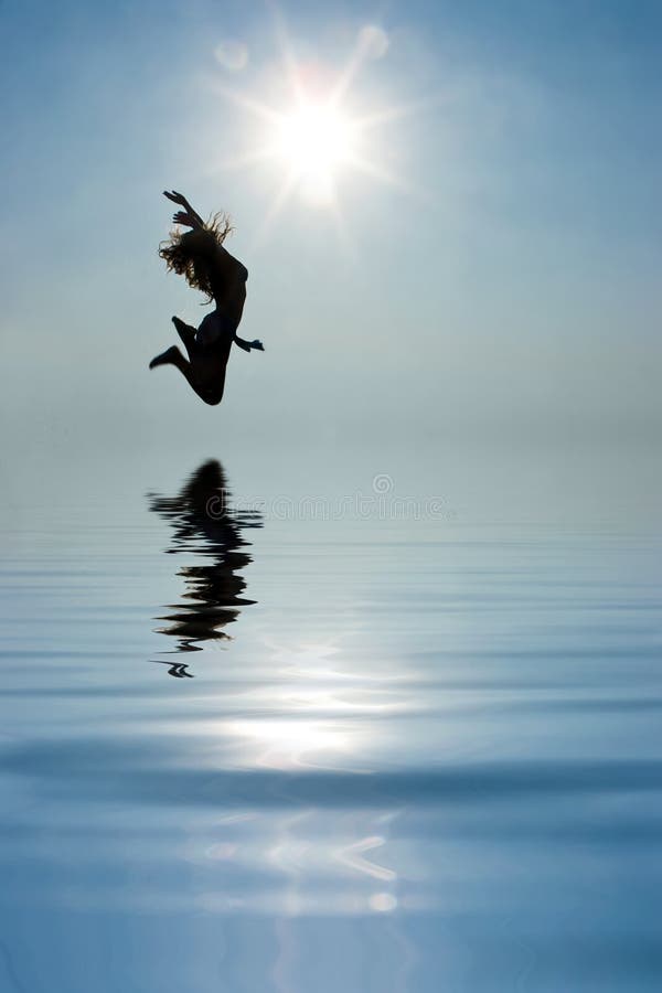 Girl jumping high stock image. Image of reflect, girl - 10171549