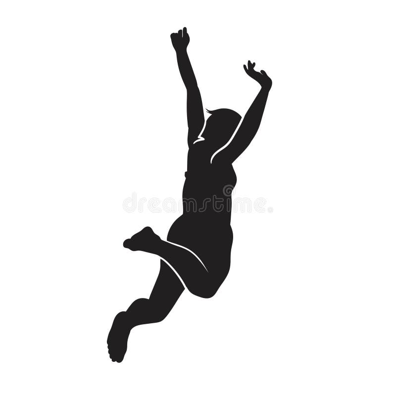 Girl jumping silhouette stock vector. Illustration of people - 375806322