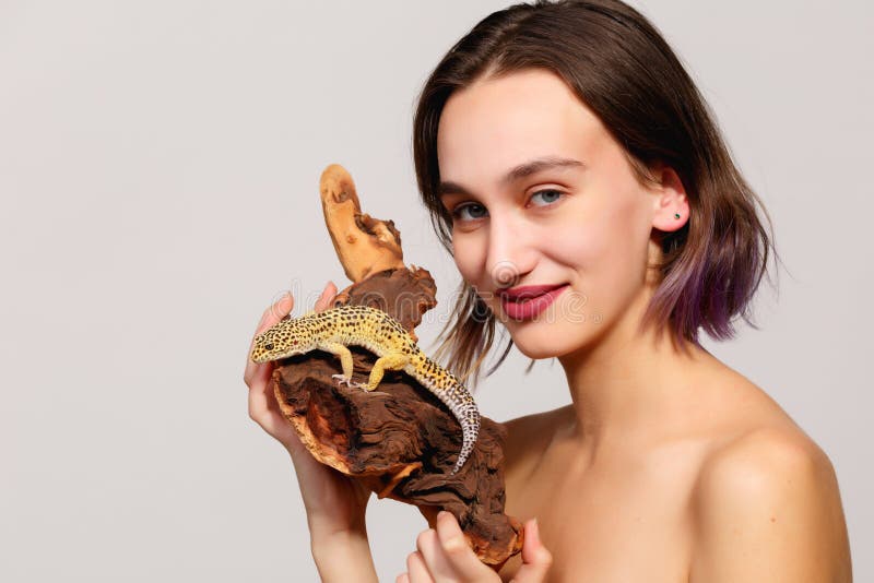 Girl with lizard stock photo. Image of young, white, desert - 13860084