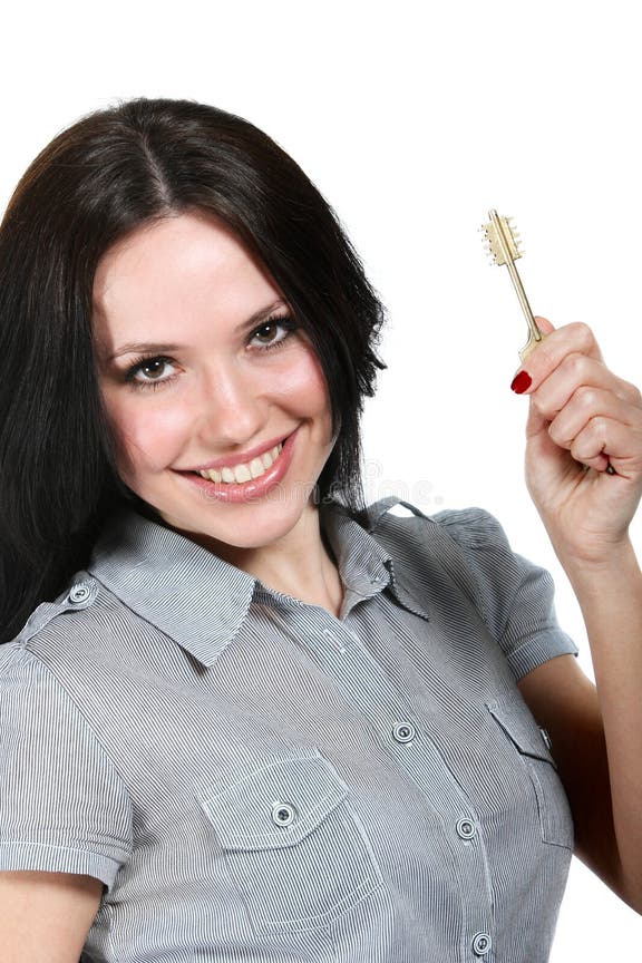 Girl with the key stock photo. Image of broker, habitation - 12751250
