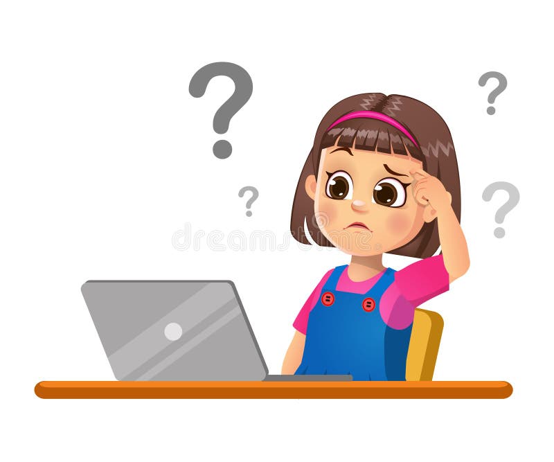Kid Computer Thinking Stock Illustrations – 203 Kid Computer Thinking ...