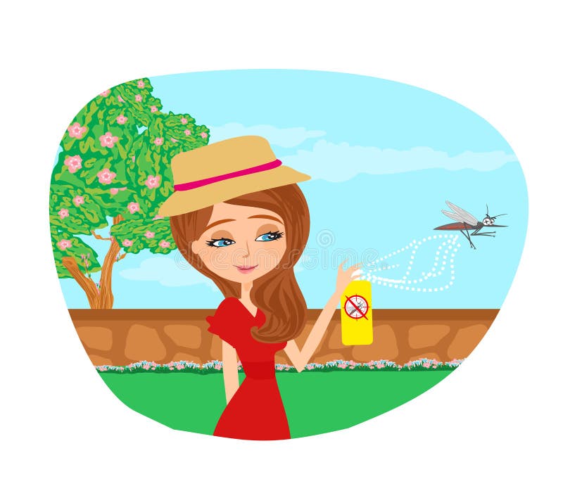 Girl Kill Mosquito Stock Vector Illustration Of Girl 72434892