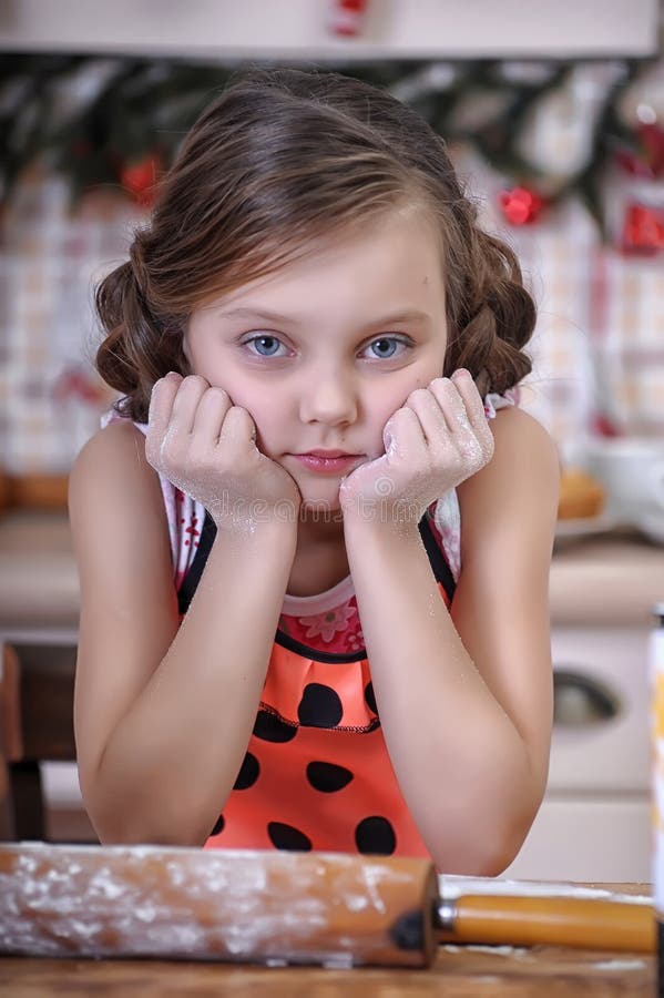 Girl in the kitchen stock image. Image of girl, cookie - 29118243