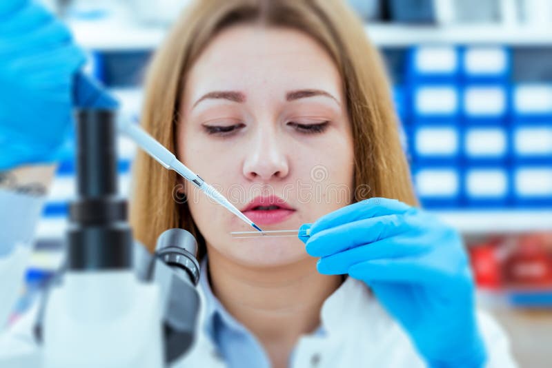 Girl Lab Technician at the Clinic`s Microbiology Laboratory Stock Photo ...