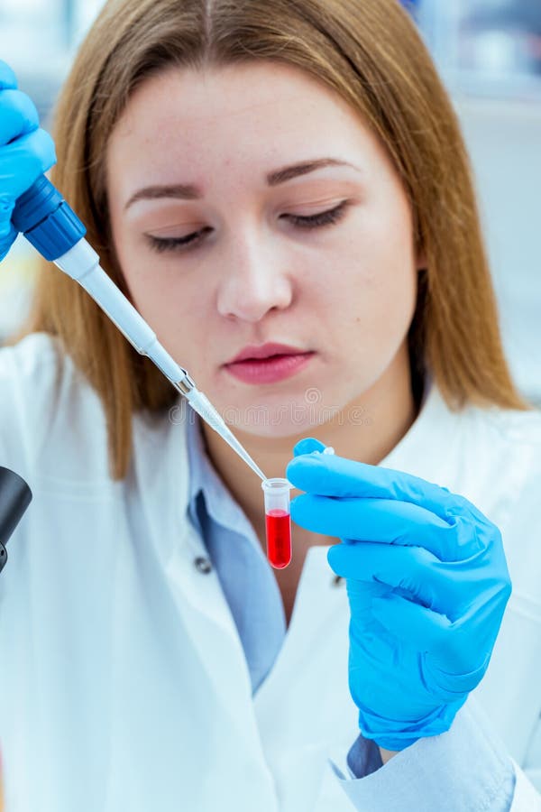 Girl Lab Technician at the Clinic`s Microbiology Laboratory Stock Photo ...