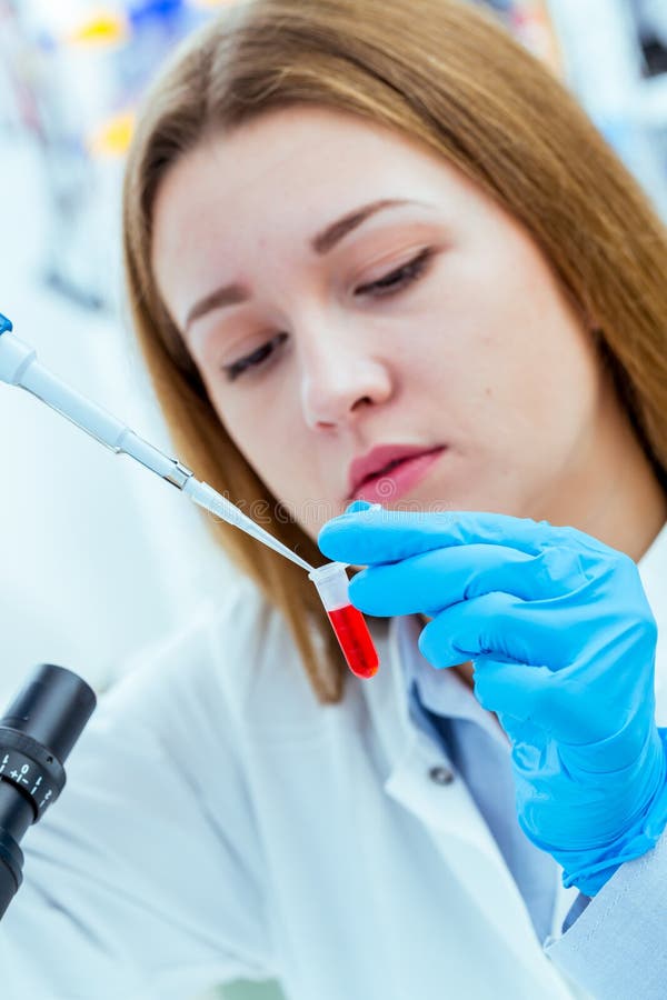 Girl Lab Technician at the Clinic`s Microbiology Laboratory Stock Photo ...
