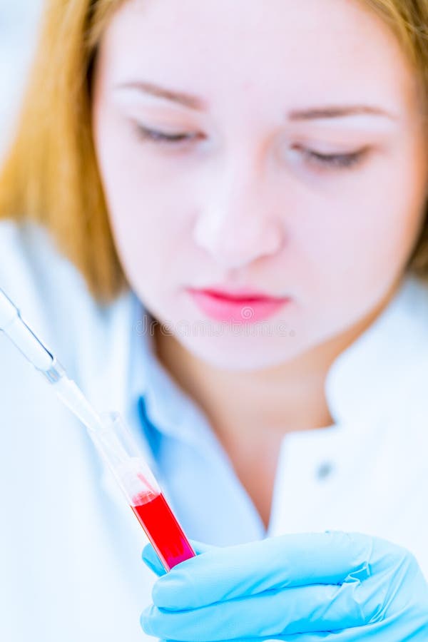 Girl Lab Technician at the Clinic`s Microbiology Laboratory Stock Image ...