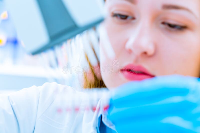Girl Lab Technician at the Clinic`s Microbiology Laboratory Stock Image ...