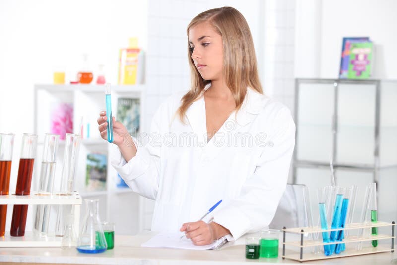 Girl in laboratory stock image. Image of biology, latin - 30019353