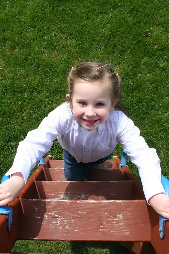 Girl on Ladder stock image. Image of ladder, girl, playful - 8568327