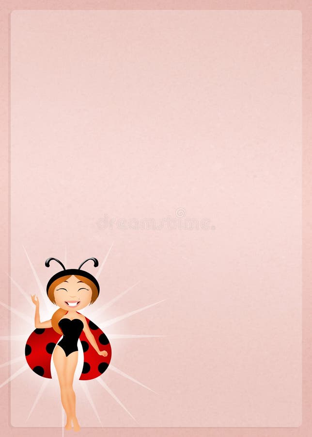 Girl ladybug stock illustration. Illustration of girl - 43670147