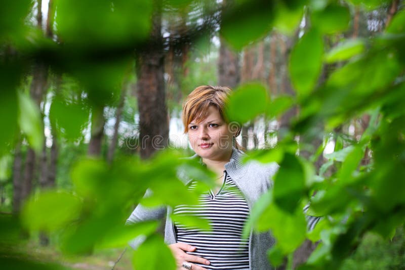 The girl in the woods stock image. Image of outdoor, beautiful - 12342625