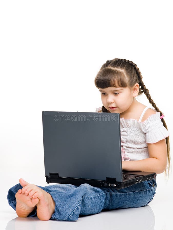 Teen girl with laptop stock photo. Image of communication - 5824480