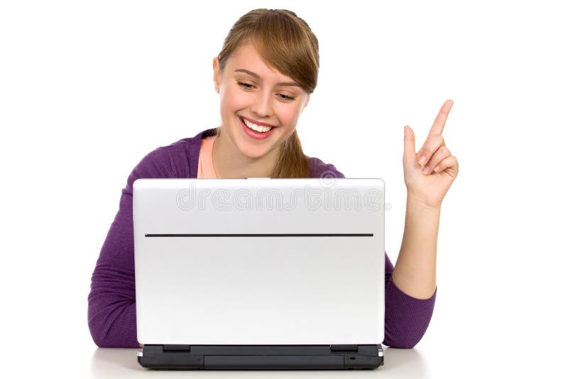 Girl with laptop stock photo. Image of person, pretty - 16844066