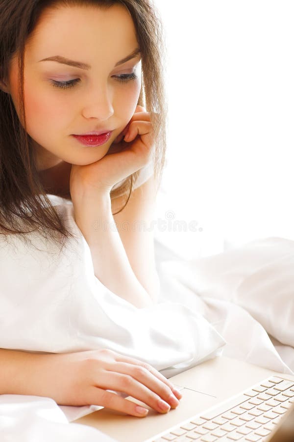 Girl with laptop stock image. Image of adult, model, attractive - 20515465