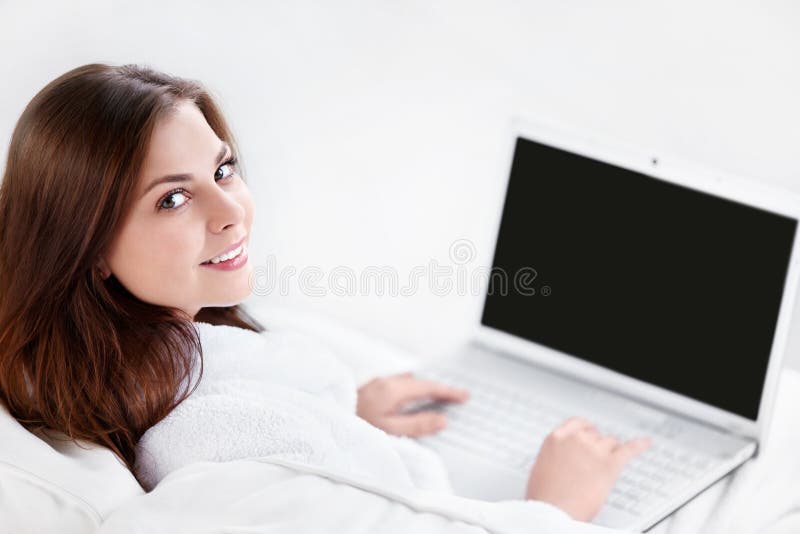 Girl with laptop stock image. Image of human, caucasian - 20665655