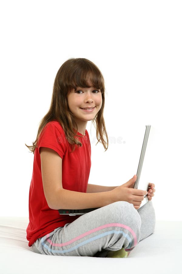 Girl with laptop stock image. Image of girl, laptop, notebook - 6239877