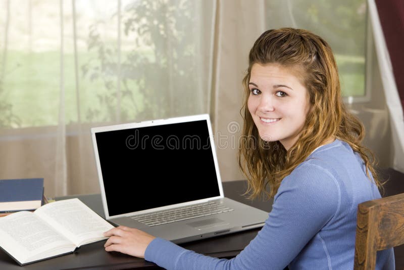 Girl with laptop stock photo. Image of beauty, college - 9080606