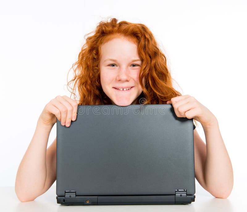 Girl with laptop stock photo. Image of college, creation - 41355630