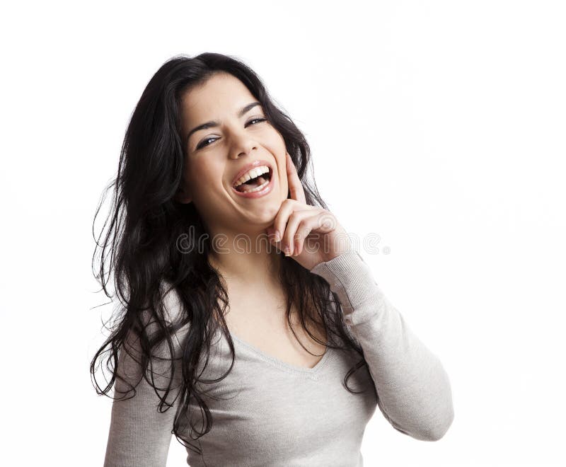 Girl laughing stock photo. Image of adult, lovely, happiness - 19300526