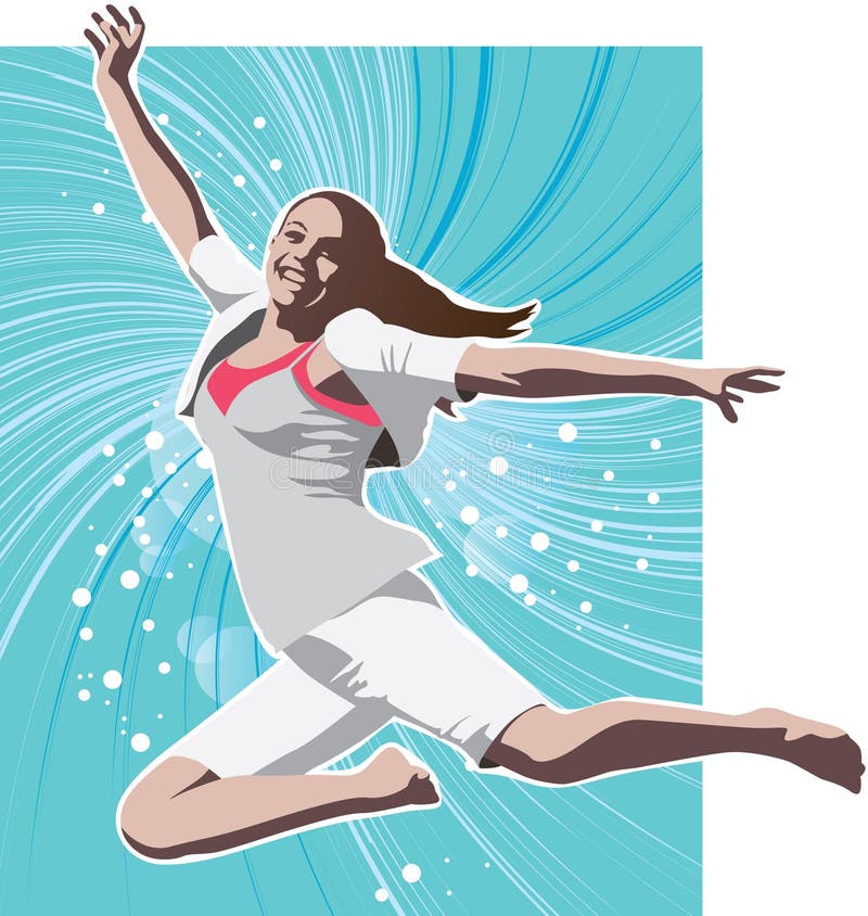 Girl leaping stock vector. Illustration of theatre, success - 15982333