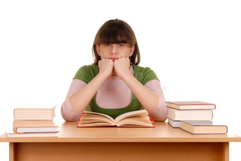 Girl Learning stock image. Image of child, looking, homework - 5264377