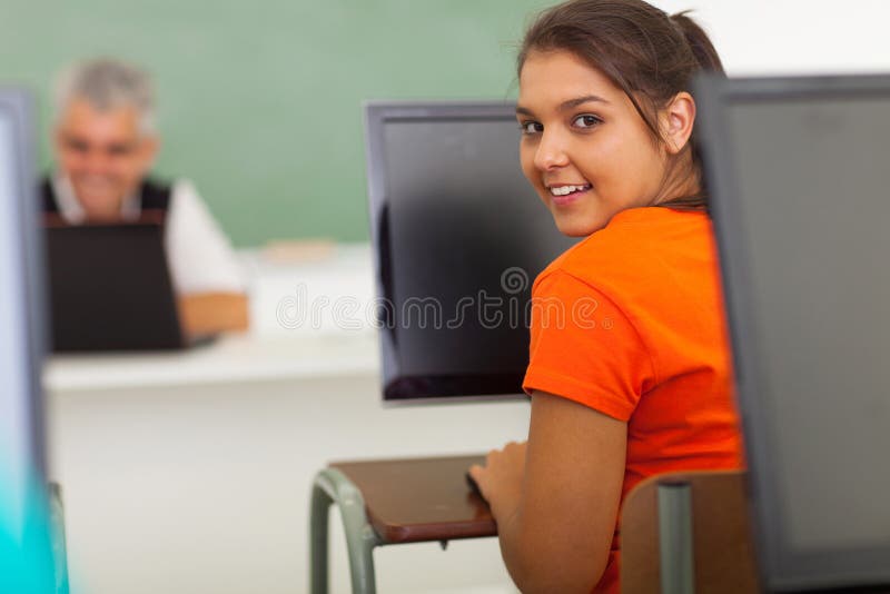 Girl learning computer stock photo. Image of adult, smiling - 31575900