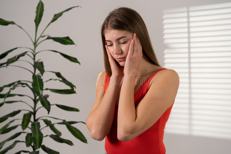 The Girl is Left Alone with Her Thoughts and Thinks about the Meaning of Life. Stock Photo ...