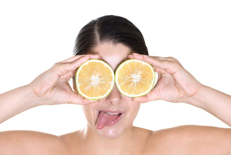 Girl with lemon eyes stock image. Image of beautiful - 10675815